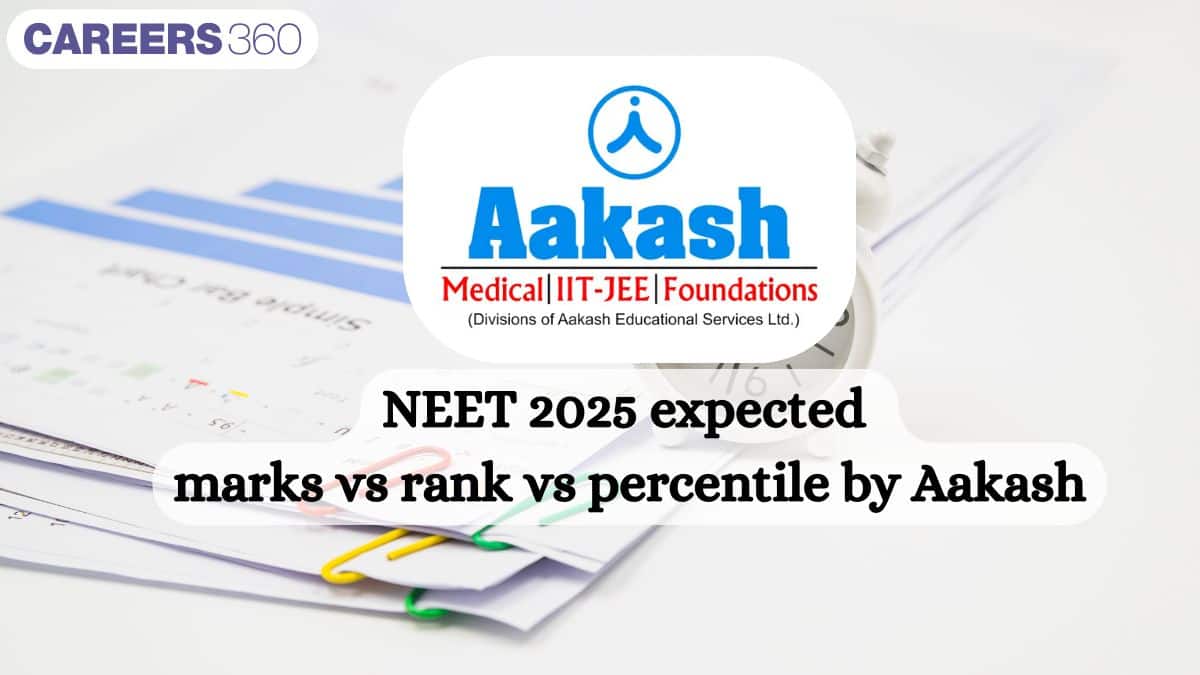 NEET 2025 Expected Marks vs Rank Vs percentile By Aakash Institute