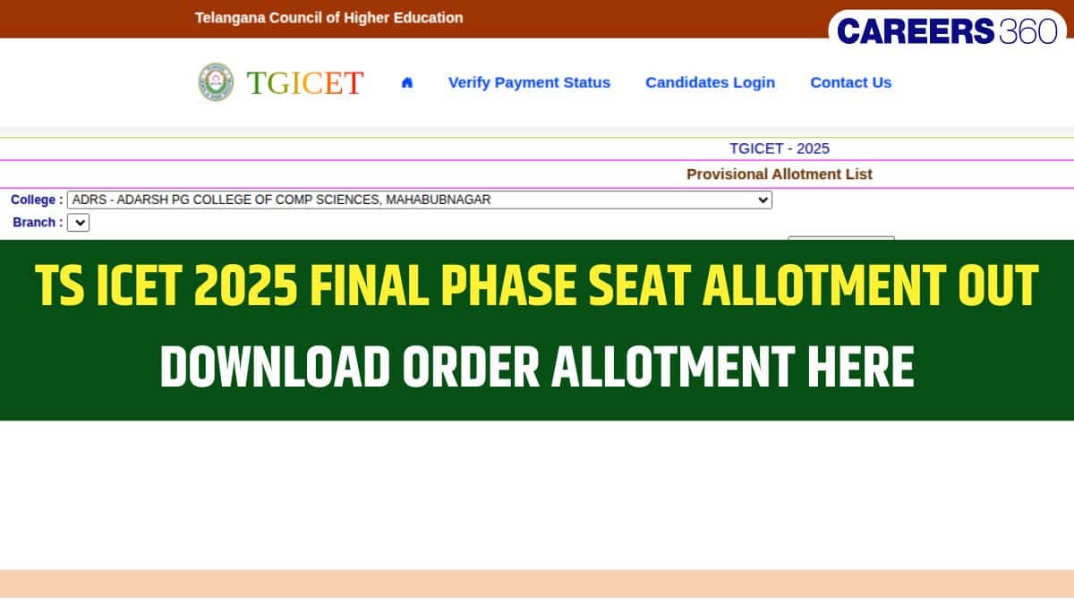 TS ICET Seat Allotment 2025 Final Phase OUT: Download Allotment Order ...