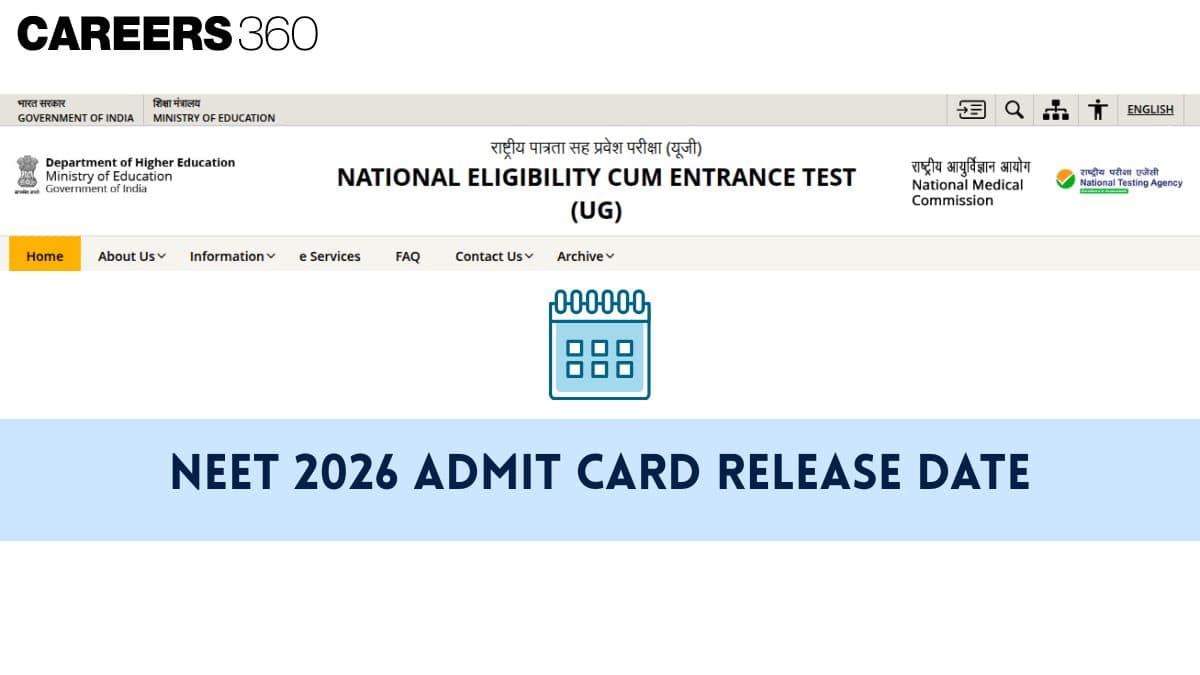 NTA NEET UG 2026 Admit Card Updated Release Date and Time: Hall Ticket ...