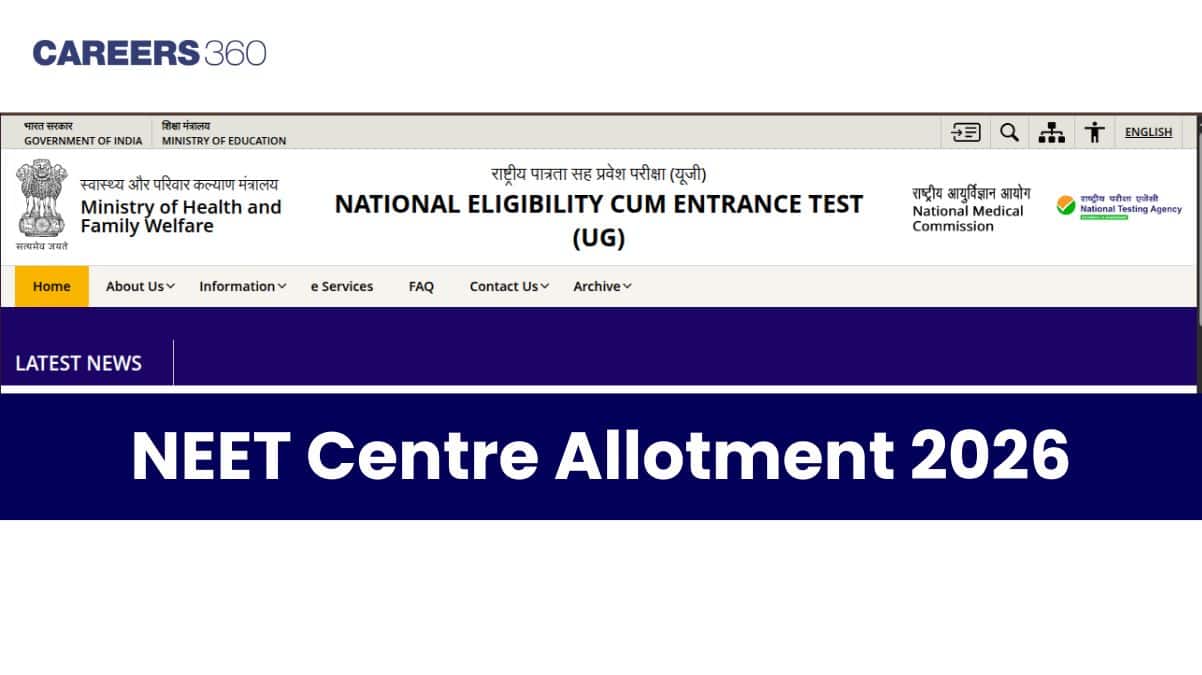 NEET Centre Allotment 2026 Released at neet.nta.nic.in - Direct ...