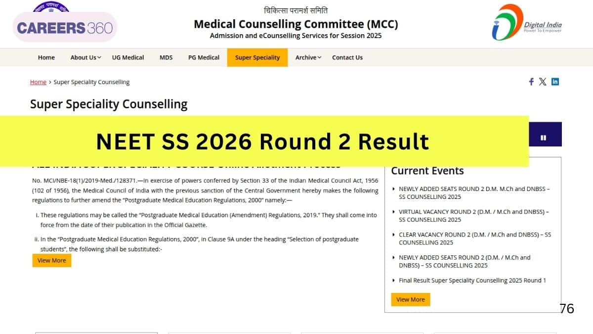 NEET SS 2026 Round 2 Result (Delayed): Direct Download Link