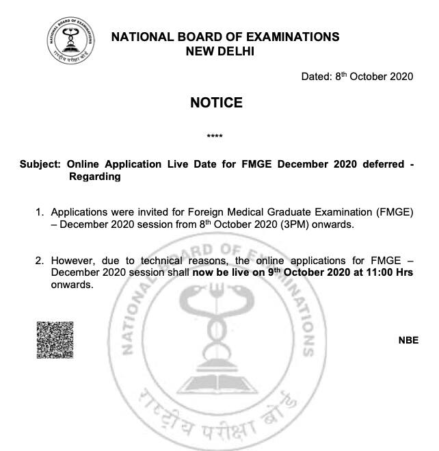 FMGE 2020: NBE Releases Application Form For December Session; Check ...