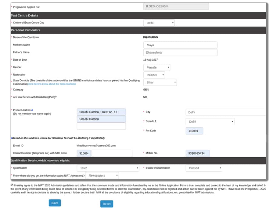 How to fill NIFT Application Form 2024: Step by Step Procedure