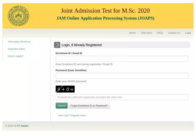 IIT JAM Application Form 2022, Correction Window (Open) - Apply Here!
