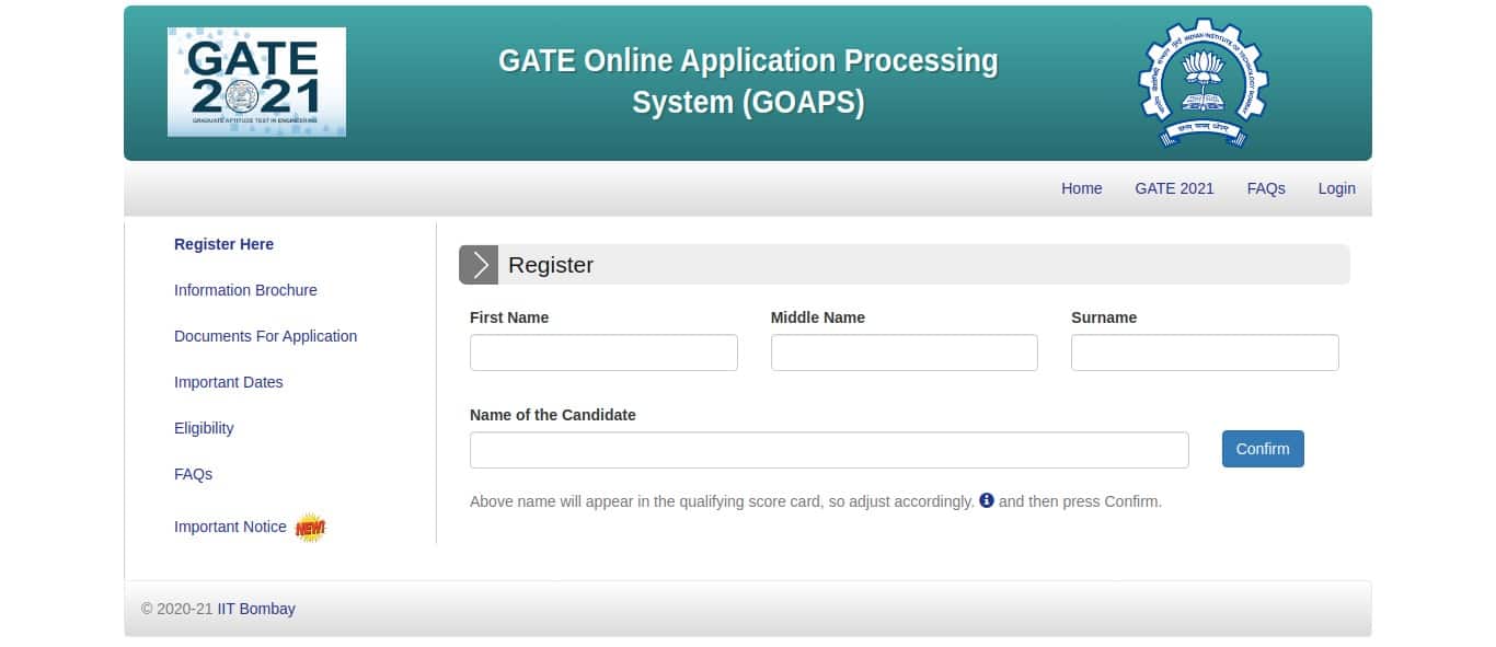 How to fill GATE 2021 Application Form (Closed) - Step by step Procedure