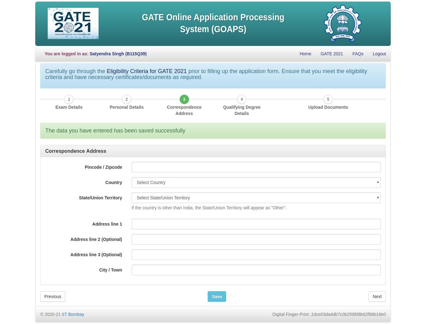 How to fill GATE 2021 Application Form (Closed) - Step by step Procedure