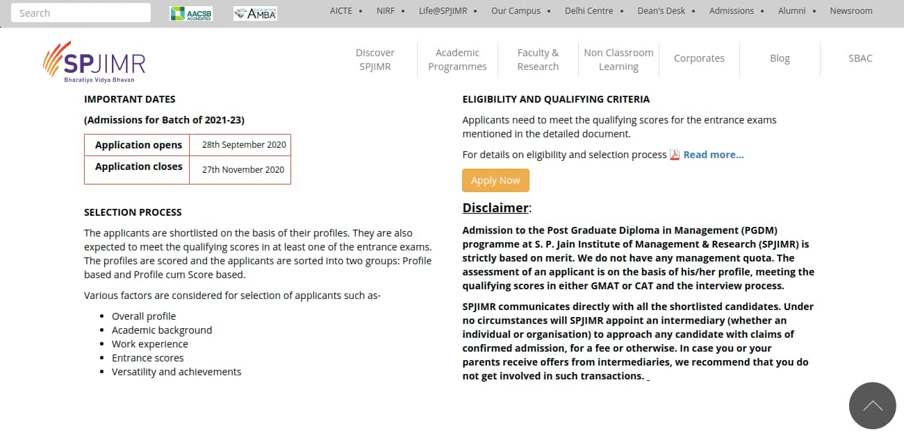 SPJIMR Mumbai Admission 2021 - List Out for Shortlisting Candidates ...