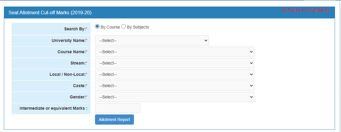 DOST Admission 2021 - Special Phase Registration (Open), Seat Allotment