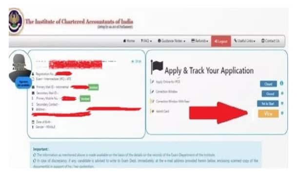 CA Intermediate Admit Card 2021 - Download Here, CA Inter Hall Ticket ...
