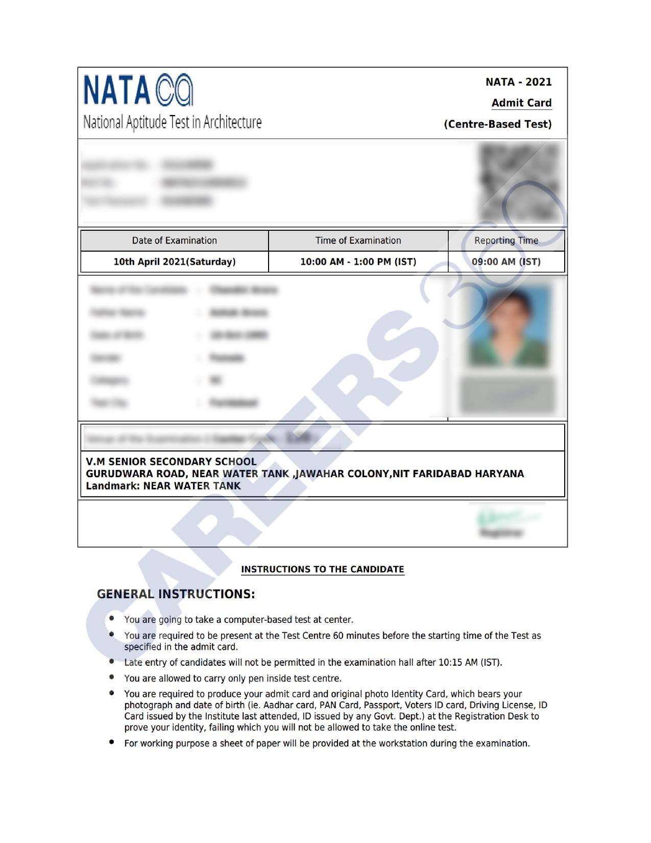 NATA Admit Card 2022 (June 7) : Steps to Download Hall Ticket, Direct Link