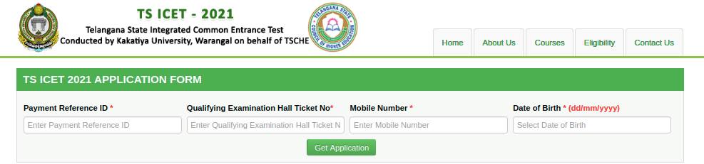 TS ICET Application Form 2021 (Till Aug 16 - With Late Fee ...