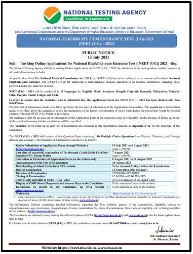 Neet 2021 Application Form Correction Window Closed Fee Last Date