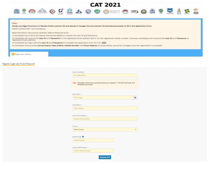 CAT Registration 2021 (Started) - Application Form, How to Fill at ...