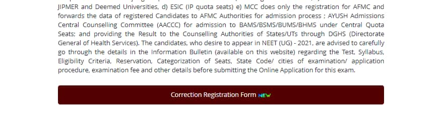 Neet 2021 Application Form Correction Window Closed Fee Last Date