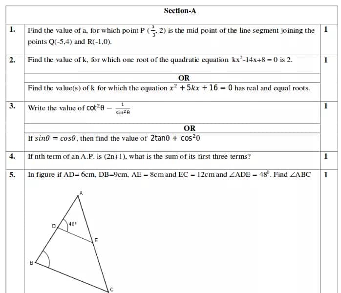 CBSE Class 10 Sample Papers 2022 for All Subjects - Download PDF