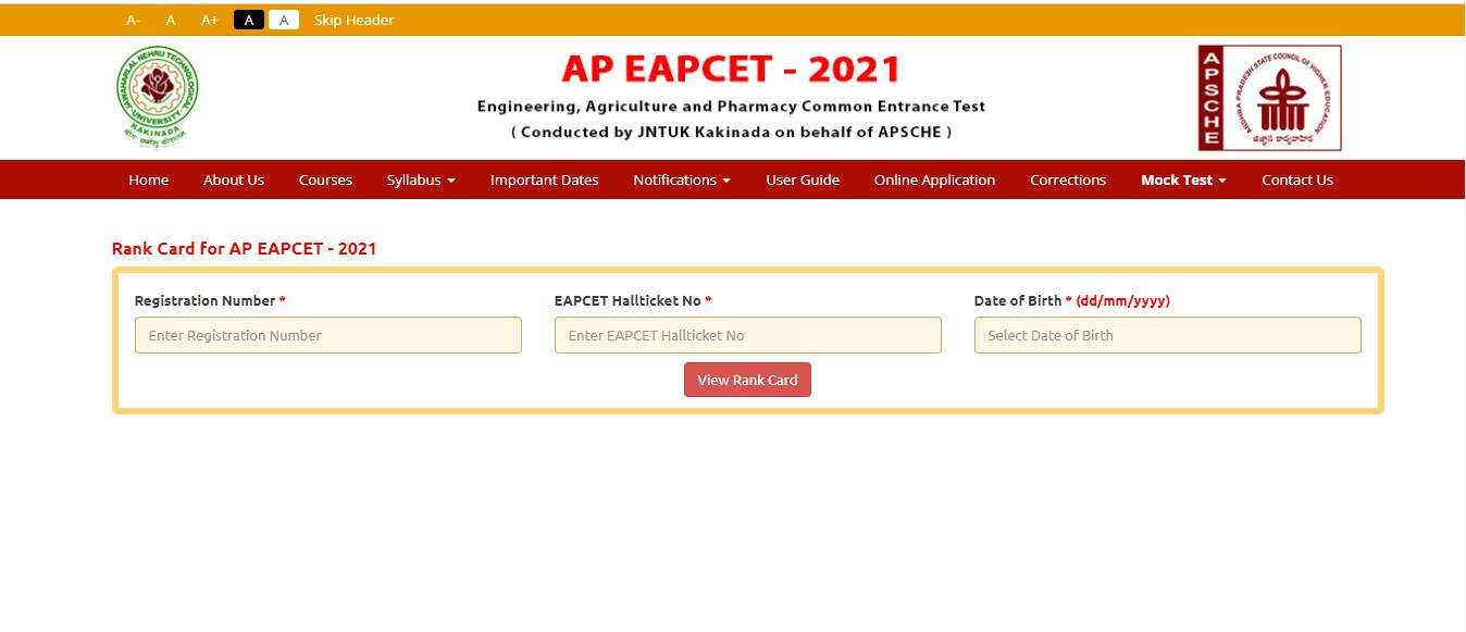 AP EAMCET Rank Card 2023 (Out) - Download Rank Card @sche.ap.gov.in/eamcet