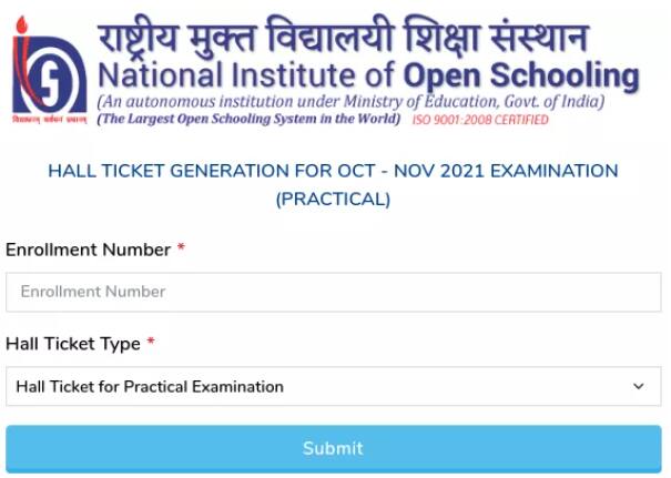 NIOS Hall Ticket 2022 10th Class for October Exam (Released)- Download ...