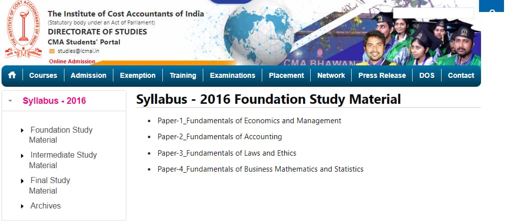 CMA Foundation Study Material 2023 (June) - Download Paper Wise Pdf ...