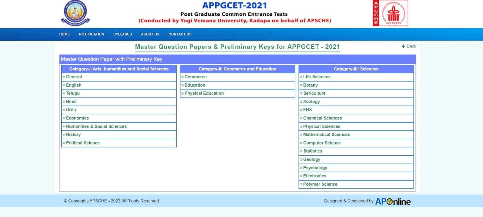 AP PGCET Answer Key 2022 (Released): Response Sheets, Download PDF Here