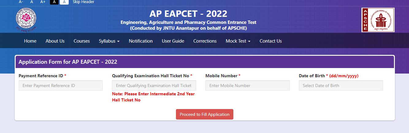 AP EAMCET Application Form 2023 - EAPCET Registration Direct Link @sche ...