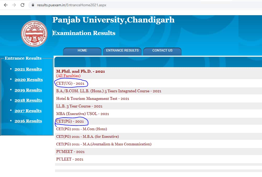Panjab University Result 2022: BA, B.Sc, B.Com PU UG PG Results @Puchd ...