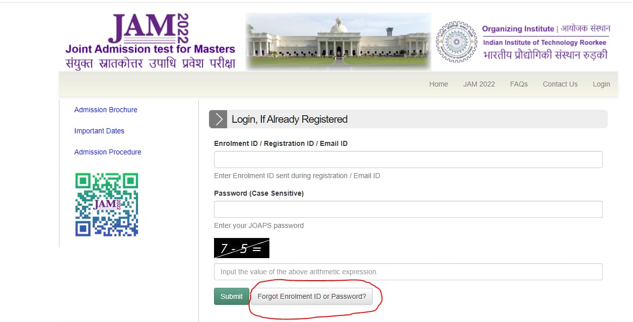 IIT JAM Application Form 2023 (Correction Window Open): Registration ...