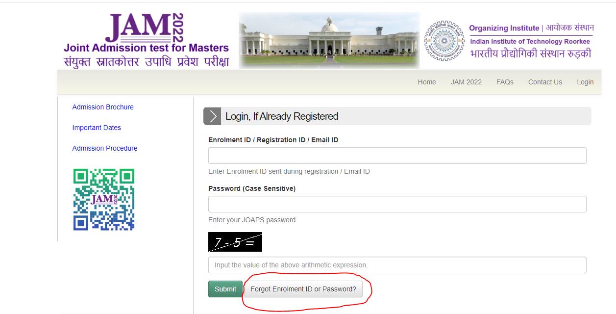 IIT JAM Application Form 2023 (Correction Window Open): Registration ...