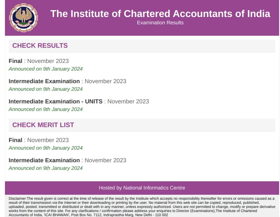 CA Final Result Nov 2023 (Out) - Direct Link, Pass Percentage, Passing ...