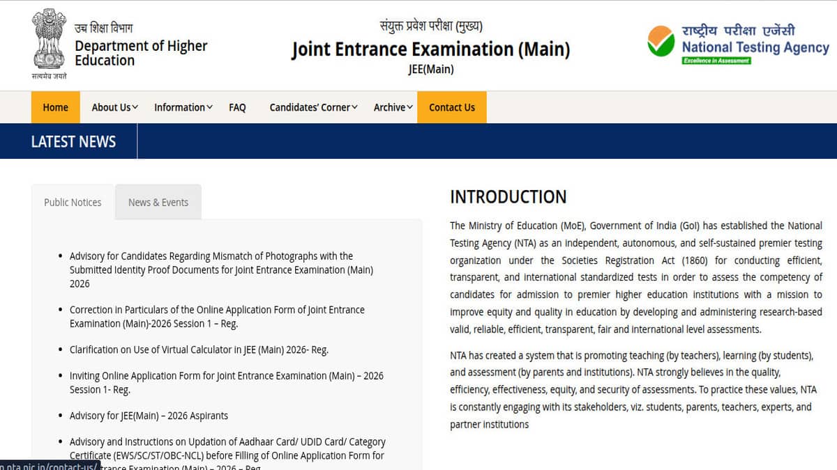 JEE Main Admit Card 2026 LIVE: NTA to issue exam hall ticket shortly at ...