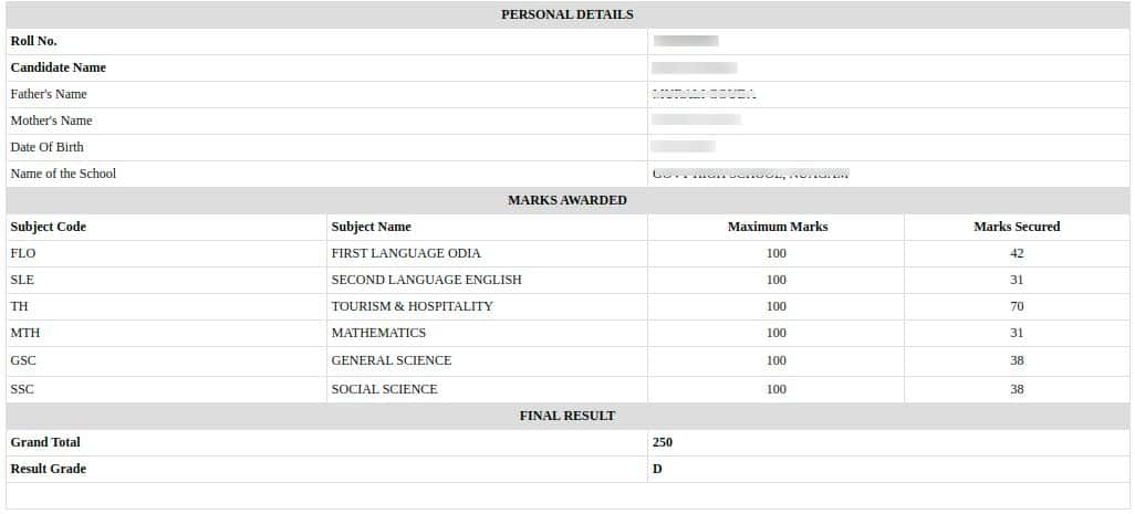 BSE Odisha 10th Result Marksheet 2026 Out - Download Online @bseodisha ...