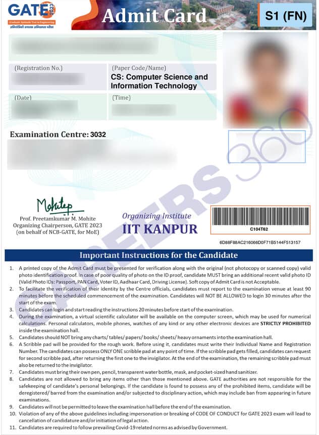 GATE Admit Card 2023 (Out) - Direct Link, How to Download Hall Ticket ...