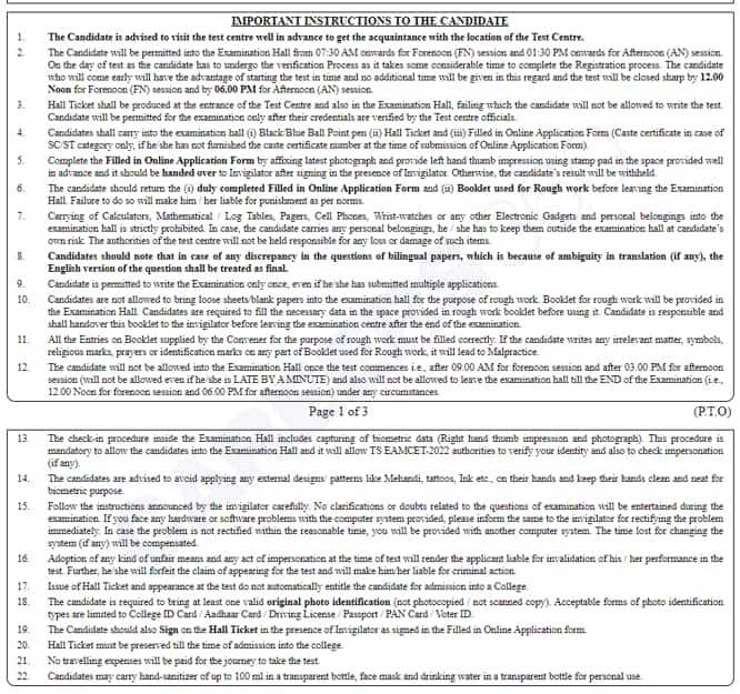 TS EAMCET 2022 July 20 Live: Shift 2 exam over; Check question paper ...