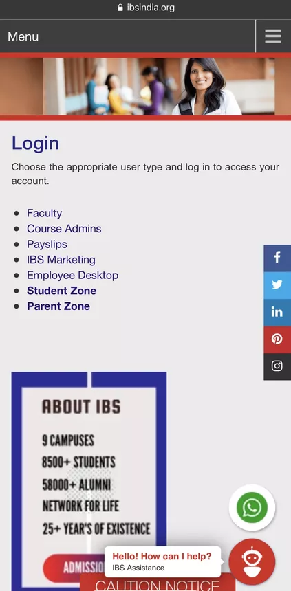 ICFAI Business School Student Portal: Login to See the Student's Corner