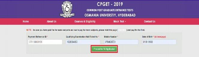 CPGET Application Form 2020, OUCET Registration - Apply Here Online