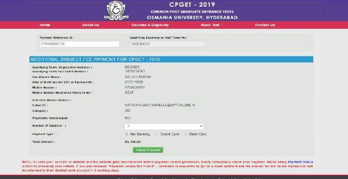 CPGET Application Form 2020, OUCET Registration - Apply Here Online