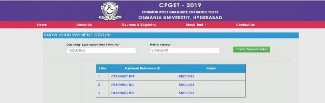 CPGET Application Form 2020, OUCET Correction Window - Apply Here